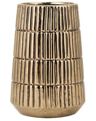 Beliani Runde, dekorative Vase in Goldener Optik Gold Qanawat