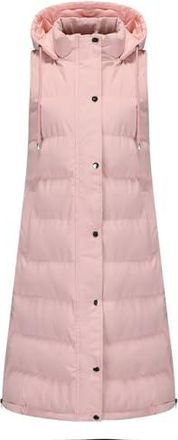 Generic Manteau Long Femme Doudoune Femme Avec Fourrure Vestes D Hiver Sans Manches Pour Femmes Décontractées à Capuche Tendance 2025 Parka Hiver Veste En Fou