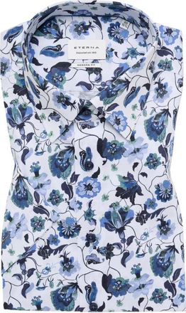 Eterna B&uuml;gelfreies Kurzarmhemd aus Baumwolle mit Blumenprint, Modern Fit in