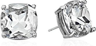 Kate Spade New York Small Square Studs, Clear/Silver