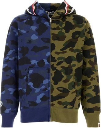 A Bathing Ape A Bathing Ape, Homme, Sweatshirts et sweats &agrave; capuche, Multicolore, Taille: M Split Camo Shark Full-Zip Sweat &agrave; capuche