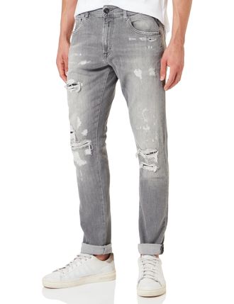 Replay Herren Jeans Mickym Slim-Fit Aged, Medium Grey 096 (Grau), 28W / 30L