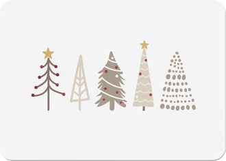 Fabulous Platzsets, weich, Unterseite aus Kork, weiße Tischsets - Weihnachtsbäume, Winter, Geschenk für den Weihnachtsmann, großes Format 39,5 x 28,5 cm, 4 Stü
