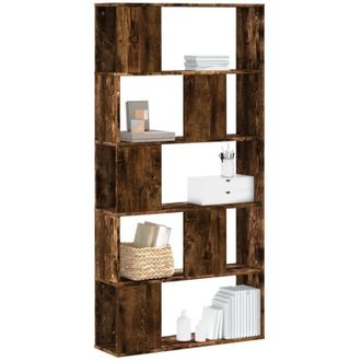 vidaXL Vidaxl - B&uuml;cherregal 5 B&ouml;den R&auml;uchereiche 80,5x23,5x162,5 Holzwerkstoff
