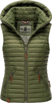 Navahoo Damen Weste Steppweste gesteppt Frühjahr Übergangsweste B696 [B696-Shad-Dusty-Olive-Gr.S]