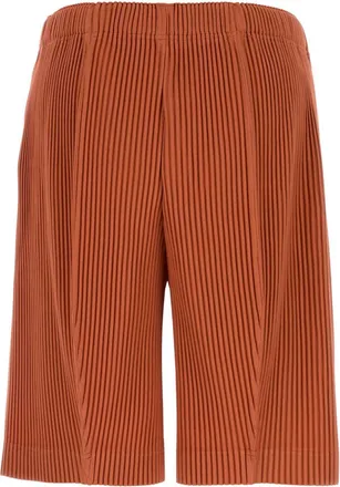 Homme Pliss&eacute; Issey Miyake Colors Bermuda Shorts - Orange