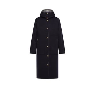 Moncler Moncler Anthrene 3-in-1 Wool & Cashmere Blend Hooded Down Jacket, Women, Blue, Size: 1