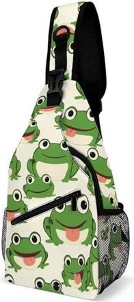 Generic Sacoche Port&eacute; &eacute;paule Mignonne petite grenouille L&eacute;ger Sac De Poitrine Casual Sac &agrave; Dos Militaire pour Femme Camping Randonn&eacute;e