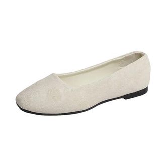 Generic Chaussures d&eacute;t&eacute; pour femme - Confortables et &eacute;l&eacute;gantes - Antid&eacute;rapantes - Couleur unie - &Agrave; enfiler - Plates - Confortables - Pour la plage, beige, 42 