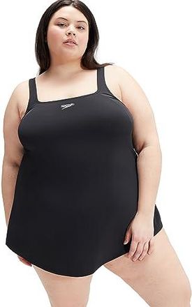 Speedo Swim Dress (Plus Size) Maillot de Bain Femme, Noir, 52