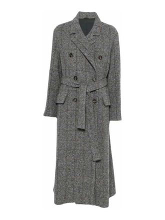 Brunello Cucinelli Knielanger Mantel - Grau
