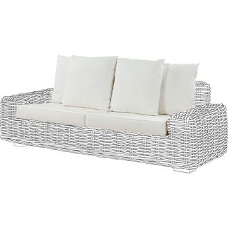 Beliani Beliani - Ensemble de Housses de Coussins dExt&eacute;rieur en Tissu pour Canap&eacute; de Jardin Assise et Dossier Blanc Forli