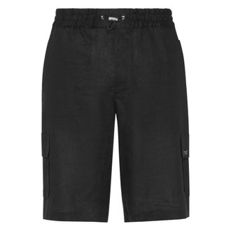 Philipp Plein Homme, Shorts, Noir, Taille: L Linen Short Pantalons Coolkid Cargo