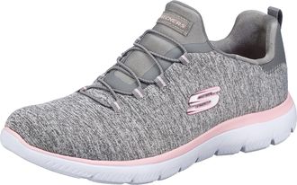 Skechers Damen Summits-Quick Getaway Sneaker, Grau/Hellrosa, 39 EU Weit