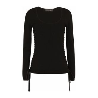 Dolce & Gabbana Strickwaren mit Rundhalsausschnitt - - Knitwear - Damen - Schwarzk - S