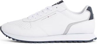 Tommy Hilfiger Baskets de Running Homme New Eva Mix Flag en Cuir, Blanc (White), 41