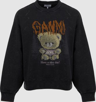Ganni Sweatshirt Isoli Forest Vintage Wash Phantom