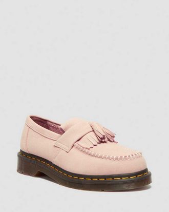 Dr. Martens Adrian Nubuck Leder Tassle Loafer in Rosa, Größe: 36