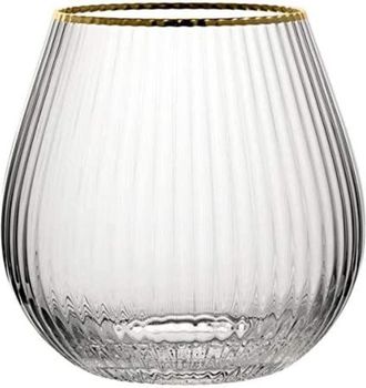 Utopia Tableware Hayworth Gin-Gläser, ohne Stiel, Goldrand, 650 ml, 6 Stück