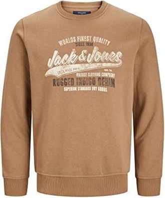 Jack & Jones JPRBLUBILLY Logo Sweat Crew Neck FST Maillot de survêtement, Loutre, L Homme