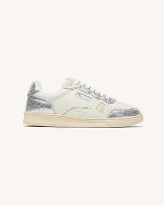 Faguo Baskets blanc et argent&eacute; cuir