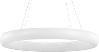 Beliani Beliani - led Hängelampe Weiß Stahl u. Acryl ø 60 cm Rund Ringform mit Langem Kabel Modern für Flur Küche Esstisch Wohnküche Hohe Decken Innenräume