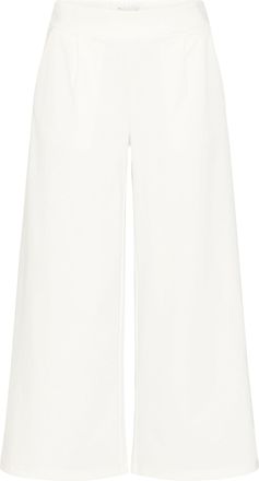 Ichi IHKATE SUS Wide PA Damen Hose Stoffhose mit Stretch gerader Schnitt Elastikbund Crop Länge, Größe:XS, Farbe:Cloud Dancer (114201)