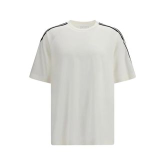 Yohji Yamamoto Short Sleeve 3-Stripes T-shirt - - Tops - Herren - Wei&szlig; - L