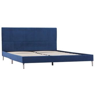 vidaXL Cadre de lit sans matelas bleu tissu 160x200 cm vidaXL