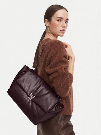 Calvin Klein Handtasche Emblem Hw Padded Satchel LV04F3615G Dunkelrot