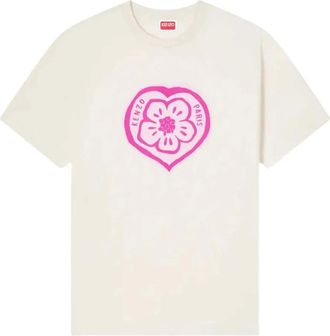 Kenzo Femme, Tops, Blanc, Taille: 40 FR Boke Heart T-shirt