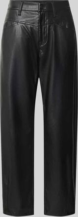 Cambio Straight Fit Kunstlederhose mit G&uuml;rtelschlaufen Modell ELIN