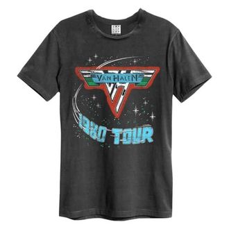 Amplified T-shirt 1980 Tour Van Halen pour adulte unisexe, Carbone, L