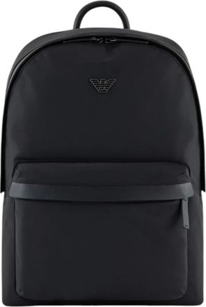 Emporio Armani Homme, Sacs, Noir, Taille: ONE Size Sac &agrave; dos en nylon noir Roundshape