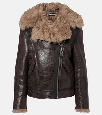 Acne Studios Veste en cuir et shearling
