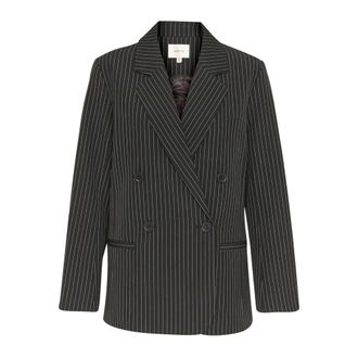 Gestuz Pinstripe Blazer 2.0 Schwarz - - Jackets - Damen - Schwarzk - S