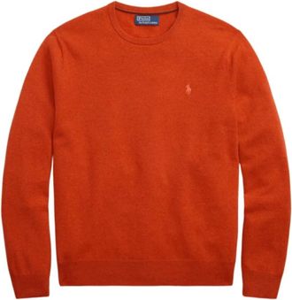 Polo Ralph Lauren Homme, Pulls, Orange, Taille: S Arancio Pull Col Rond Laine Aw25