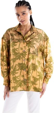 Brand Unique Femme, Blouses et Chemises, Multicolore, Taille: 42 FR Chemise &agrave; imprim&eacute; palmiers