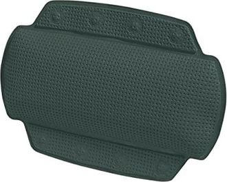 Spirella Badewannenkissen Alaska Dunkelgr&uuml;n Mit 8 Saugn&auml;pfen Antibakteriell - Rutschhemmend Waschbar - 23 x 32 cm