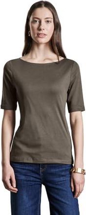 Street One A322576 T-Shirt de Couleur Unie, Marron mouddy, 36 Femmes