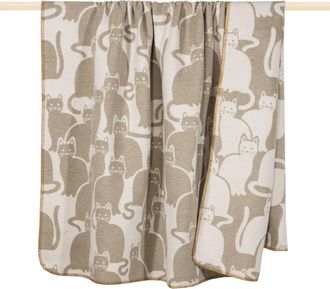 Pad Decke - Kuscheldecke - Wohndecke - Cats/Katzen - Sand - 150 x 200 cm