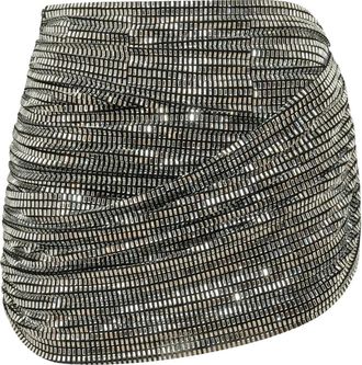Self Portrait Mini-jupe drap&eacute;e - Femme - Jupes - Gris - Taille: 38 FR