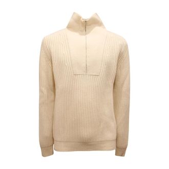 PT01 Pullover mit Rei&szlig;verschluss am Kragen - - Knitwear - Herren - Beige - XL