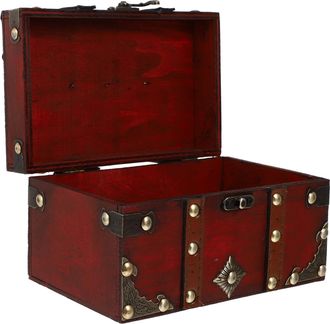 Pretyzoom Vintage Aufbewahrungsbox aus Holz Antike Schmuckbox mit Elegantem Retro Design Praktischer Desktop Organizer f&uuml;r Kleine Gegenst&auml;nde Dekorative Holzsch