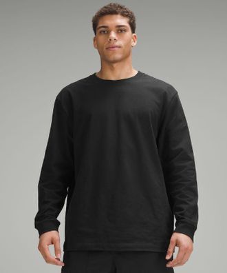 lululemon Langarmshirt aus schwerem Baumwolljersey f&uuml;r M&auml;nner - Gr&ouml;&szlig;e XL in Schwarz