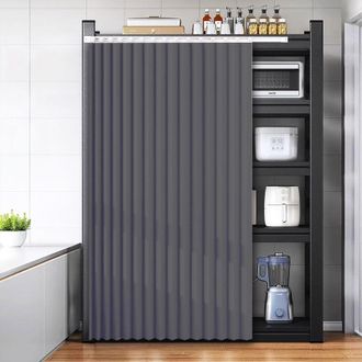 Generic Ma&szlig;gefertigte, Selbstklebende Staubschutzvorh&auml;nge f&uuml;r Kleiderschr&auml;nke, geeignet f&uuml;r K&uuml;chen, Schr&auml;nke -Gray- W150cmxH240cm