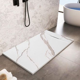 Rea duschtasse bazalt carrara white 90X120