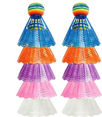 Generic Nylon Rainbow Badminton, Bunte Badmintonb&auml;lle | Rainbow Head Badminton Set Nylon Rainbow Head Badminton - Leistungsstarkes Sporttrainingsger&auml;t f&uuml;r Fit