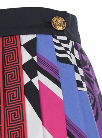 Versace Womens Skirt With Twill Silk Scarf Multicolour