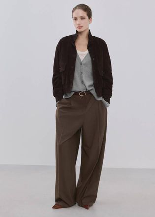 Mango Strickcardigan mit V-Ausschnitt mittelgrau meliert - Damen - XS - MANGO